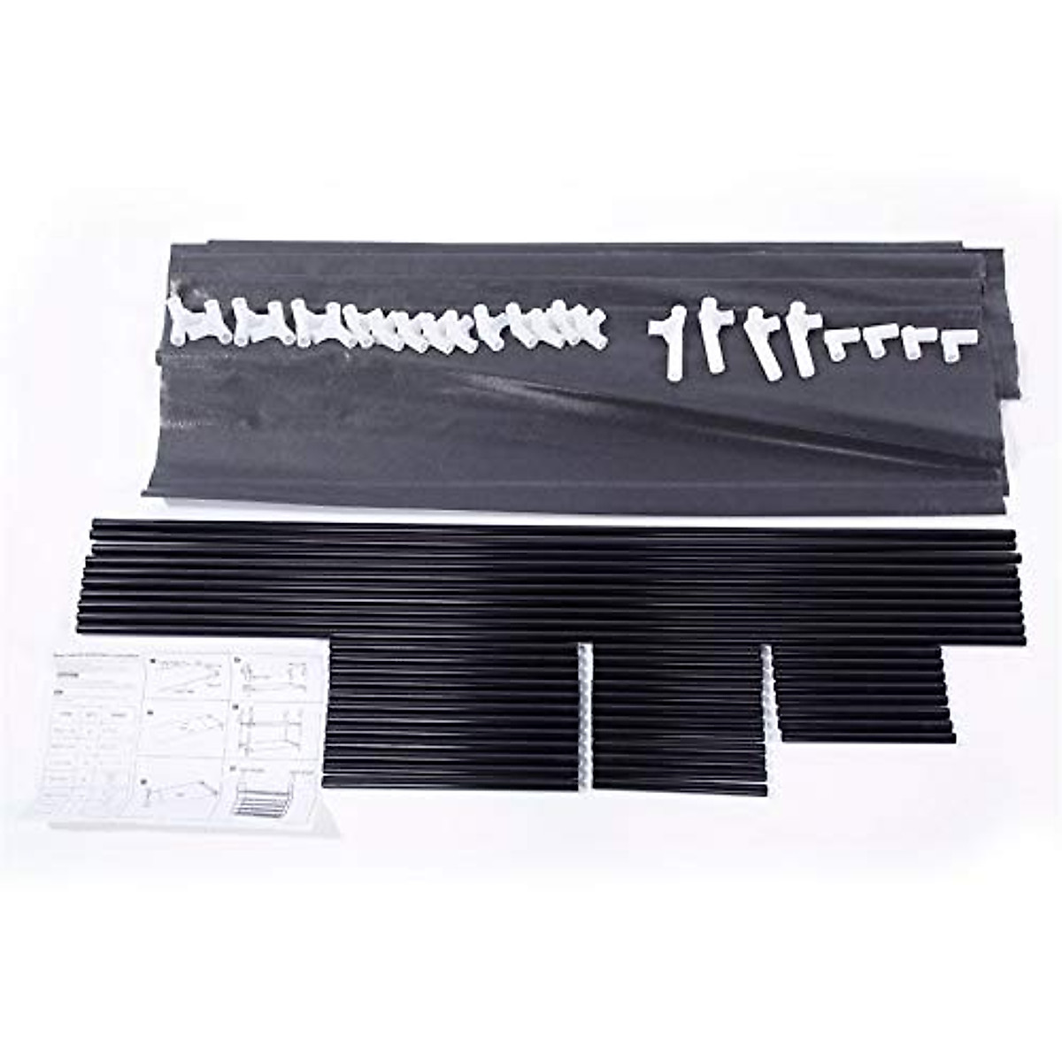 Deuxff Shoe Rack,100cm Ultra Large Capacity Storage Storage Organizer,Metal Frame, Non-Woven Fabric, for Living Room, Hallway (Black, 5-Tier)