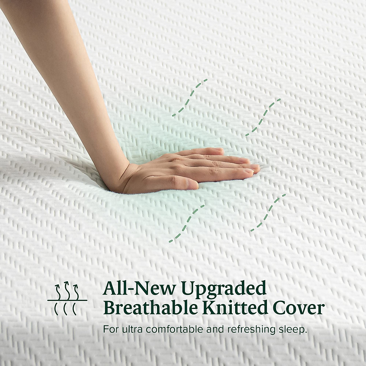 ZINUS 10 Inch Green Tea Luxe Memory Foam Mattress, Queen, Pressure Relieving, CertiPUR-US Certified, Mattress in A Box, All-New, Made in USA