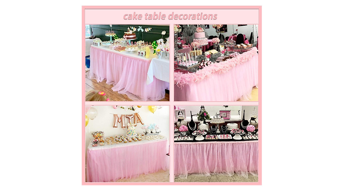 Elegant Baby Pink Tulle Table Skirt for Any Occasion