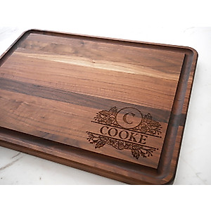 Extra Large Personalized Butcher Block Cutting Board - Extra Large Wooden Personalized Cutting Board Custom Engraved - Personalized Wedding Gift for the Couple - Walnut Meat Carving Chopping Board
