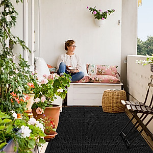 Mibao Front Door Mat, Heavy Duty Durable Welcome Mat for Outdoor Indoor, Dirt Trapper Waterproof Super Absorbent Door Mat for Entryway Outside Patio Porch, 61.5" x 36", Black