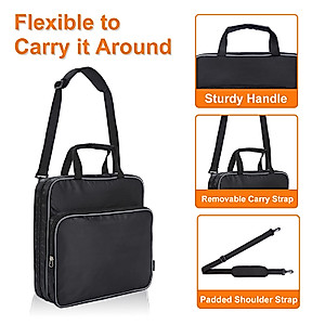 Zipper Binder, 2 Inch 3-Ring Binder with Zipper, Multi Pockets Organizer Binder, 500 Sheet Capacity, Comes with Shoulder Strap, Black