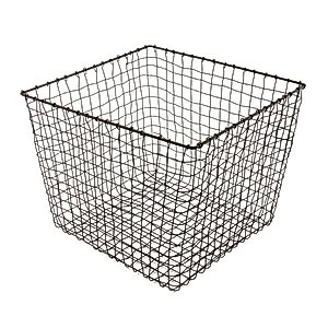 G.E.T. WB-305-MG Heavy Duty Iron Wire Utility Storage Bin/Basket, Square, 11" x 11" x 8"