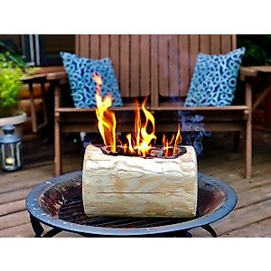 Timbertote TripleTorch One Log Campfire Fireplace Camping Cooking Camp Fire Wood Log with 3 Chimneys and Fire Start Stick
