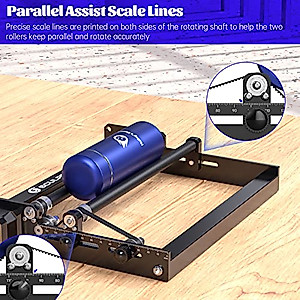 SCULPFUN Laser Rotary Roller, Laser Engraver Aluminum Y-axis Rotary Roller Engraving Module for Engraving Cylindrical Objects Cans, Compatible with Most Engraving Machines
