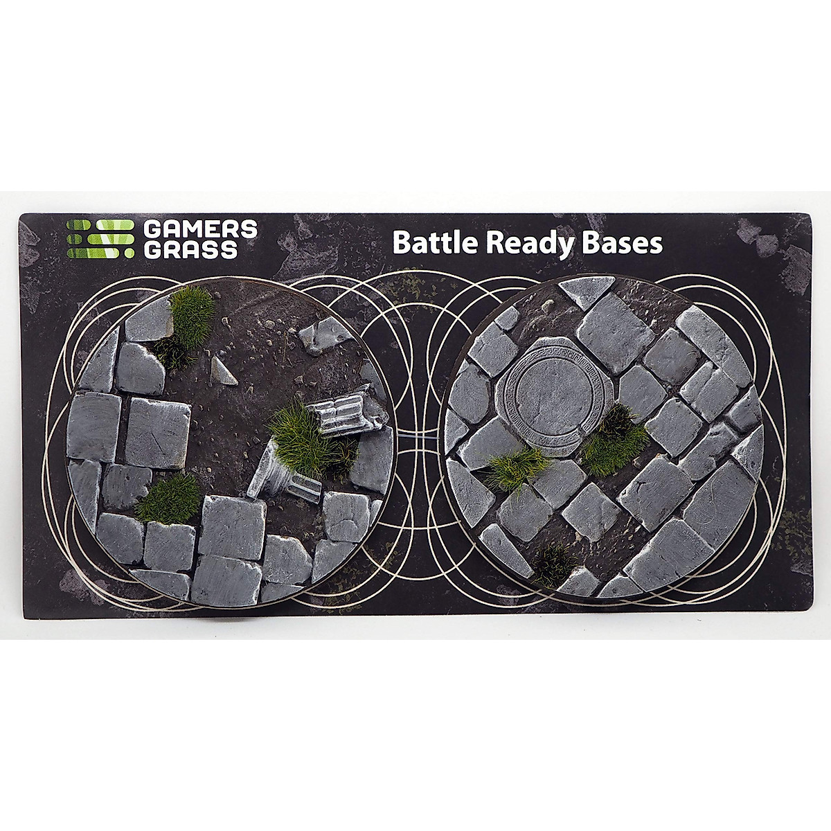 Gamers Grass Battle Ready Bases: Temple Bases Round 60mm (x2)