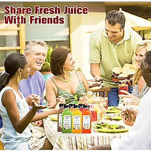 ztarraum 12pcs 12oz Plastic Juice Bottles, Reusable Juice Containers with Black Tamper Proof Lids, Brush, Funnel and Labels, Clear Juice Containers for Juicing, Smoothie and Homemade Beverages