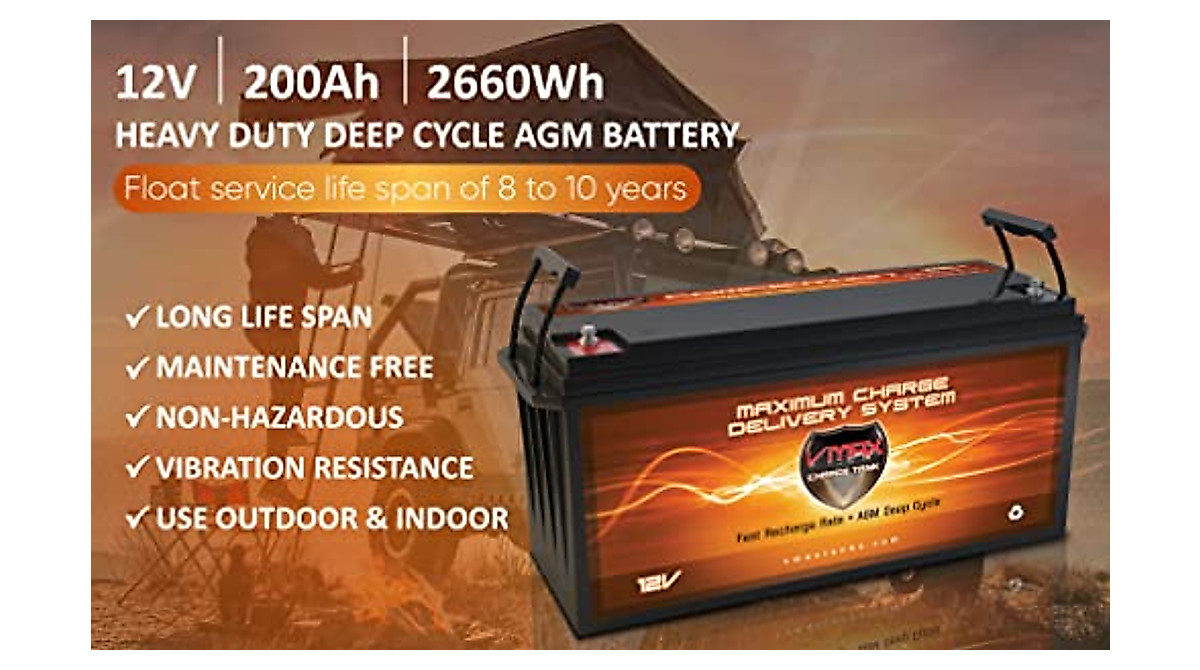 Vmaxtanks VMAX SLR200 12V 200Ah AGM Solar Batteries
