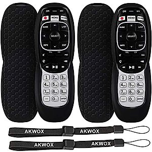 2-Pack AKWOX Silicone Protecitve Case for DirecTV RC73 Remote Control, Anti-Slip with Lanyard Shockproof Case Cover Compatible with DirecTV RC70,RC70H,RC71,RC71H,RC72,RC73B
