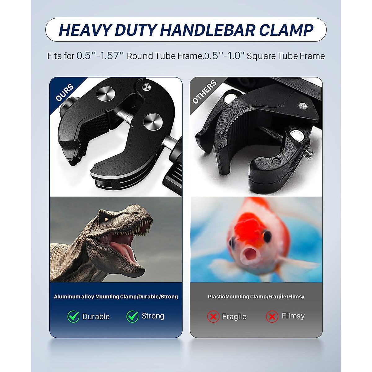 FODSPORTS Motorcycle ATV Cup Holder, Upgraded Motorcycle Drink Holder with 0.5-1.57" Metal Clamp, Universal Water Bottle Holder for Bike Scooter Boat Stroller Golf Push Cart Wheelchair Tractor