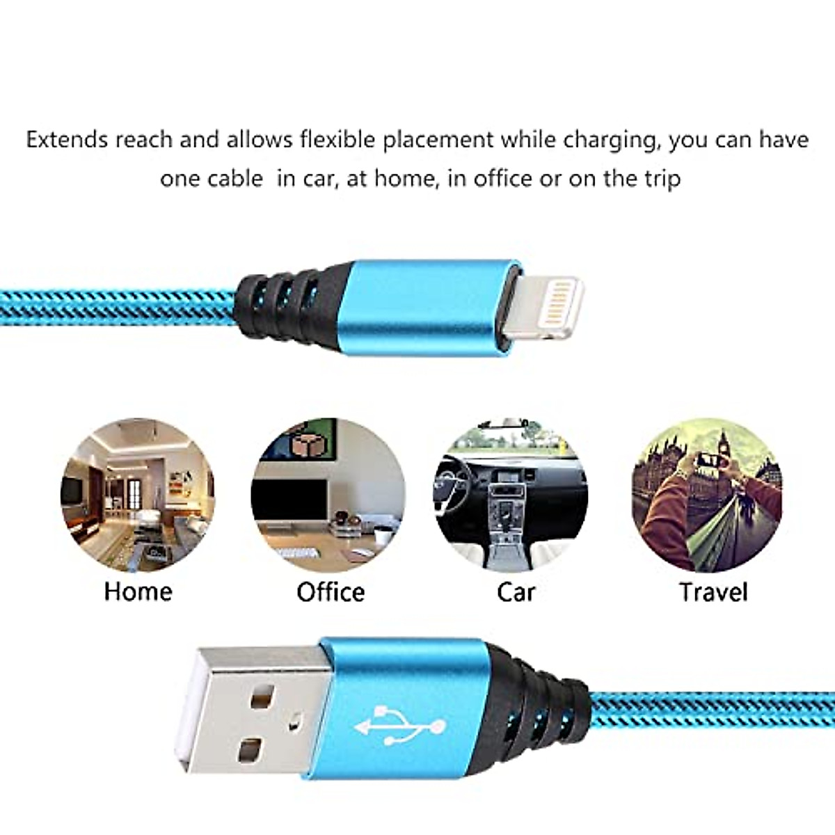 Aurnoet iPhone Charger 5Pack 10FT Lightning Cable Nylon Braided USB Cables Fast Charging Apple MFi Certified Compatible with iPhone 14/13 mini/14/13/12/11 Pro MAX/XR/XS/8/7/Plus/6S/SE/iPad