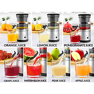 Zulay Kitchen Juice Vortex Lemon & Orange Juicer - Electric Citrus Squeezer & Presser - Rechargeable Juicer Machine - Wireless Portable Juicer - USB Charger & Cleaning Brush Included (Black/Silver)