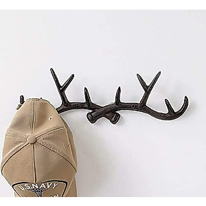 RENXI Cast Iron sea Anchor Hook Decoration Hanging Hook bar Cafe Wall Decoration Wall Hanging(Antlers Shape)