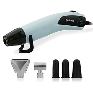 Resiners Heat Gun for Crafts, Mini Dual Temp Hot Air Gun Tool for Epoxy Resin, 3 Nozzles, 350W 662℉ (350℃) Fast Heat, Bubble Remove,DIY Glitter Tumblers,Vinyl Shrinking Wrap,Embossing,Candle Making