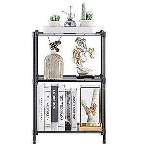 MZG Steel Storage Shelving 3-Tier Grey Utility Shelving Unit Steel Organizer Wire Rack for Home,Kitchen,Office (18-in W x 12-in D x 26-in H)