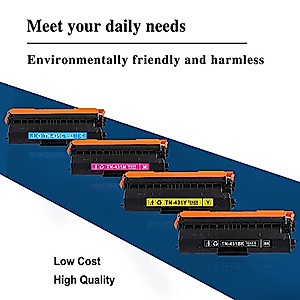 Indi 4 Pack TN-431BK TN-431C TN-431M TN-431Y Compatible TN431 TN-431 Toner Cartridge Replacement for Brother HL-L8360CDW DCP-L8410CDW MFC-L8610CDW L8900CDW L9570CDW Printer(1BK+1C+1M+1Y).