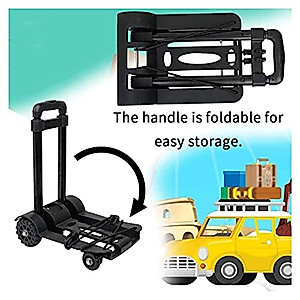 Generic Folding Cart with Wheels, Push Cart Hand Trucks Utility Carts Service Carts Platform Trucks Service Carts with 40Kg/88Lb Weight Capacity