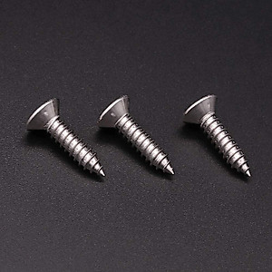 RoyceMart #10 x 3/4" (100 pcs) Stainless Flat Head Phillips Drive Sheet Metal Tek Screws, 304 (18-8) Stainless Steel Screw for Wood, Countersunk Head Wood Screw, Self Tapping Screws