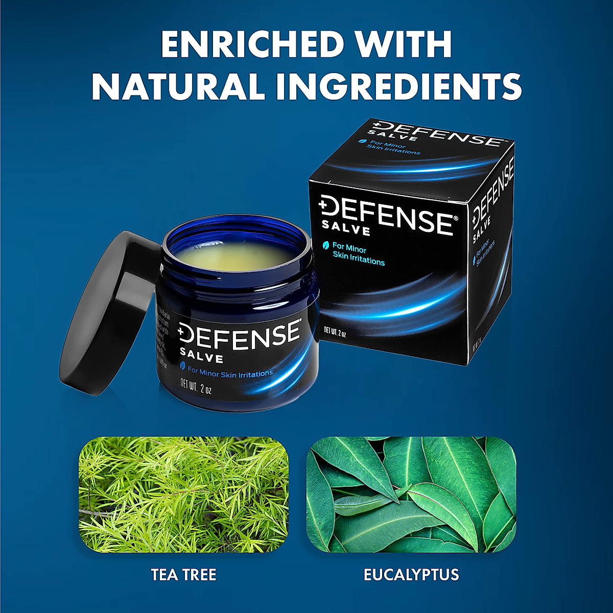 Defense Soap Organic Tea Tree Ointment | All Natural Herbal Salve for Skin, Wrestling, Jiu Jitsu, Bjj. 2 Oz Jar