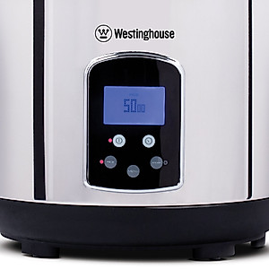 Westinghouse Rice Cooker, Hot Cereal Oatmeal Cooker, Food Steamer, 20 Cup, Stainless Steel and Black
