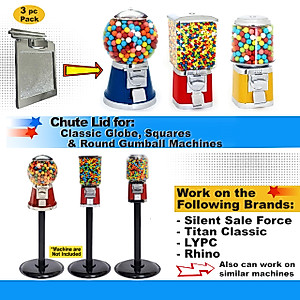 Gumball Machine Chute Lid - Classic Gumball Machine Shute lid or Gum Flap for Gumball and Toy Capsules Vending Machines. 3pc Pack - Replacement Part
