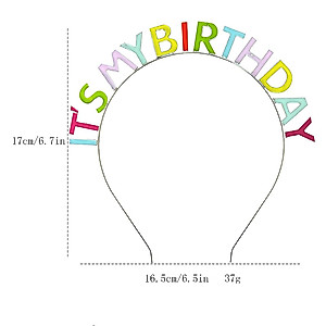IT'S MY BIRTHDAY Satin Sash and Crown Tiara for Women, Rainbow Headband Party Decorations for 16, 18, 21, 30, 40, 50 or Any Other Age