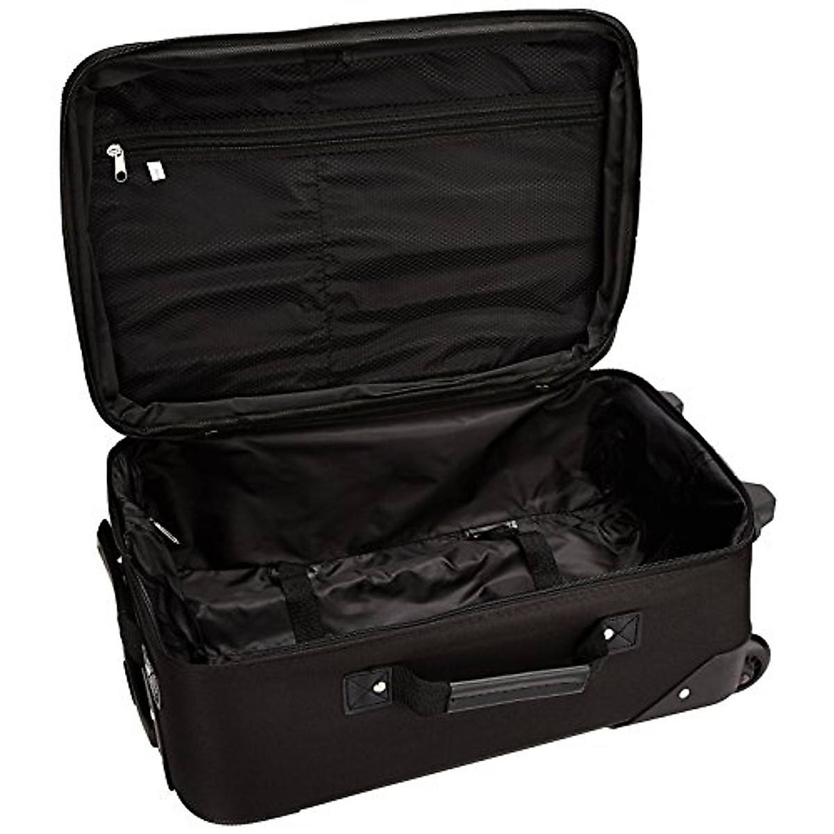 Rockland Journey Softside Upright Luggage Set,Expandable, Black/Gray, 4-Piece (14/19/24/28)
