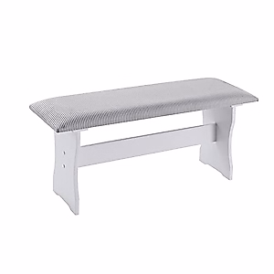 Riverbay Furniture Wood Storage Nook Dining Set in White and Gray
