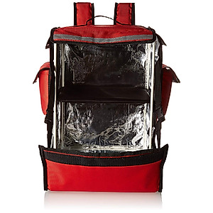 Food Delivery Backpack 14" L x 10" W x 19" H, Delivery Bag, Thermal Backpack,Heat Insulated Backpack, 2-Way Zipper (Red)