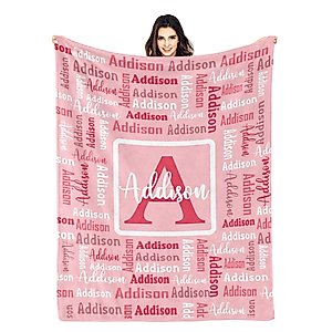 Dr.TOUGH Personalized Blankets for Kids Adults Personalized Name Blankets Personalized Kids Personalized Baby Blanket Personalized Gifts for Chrismas Birthday