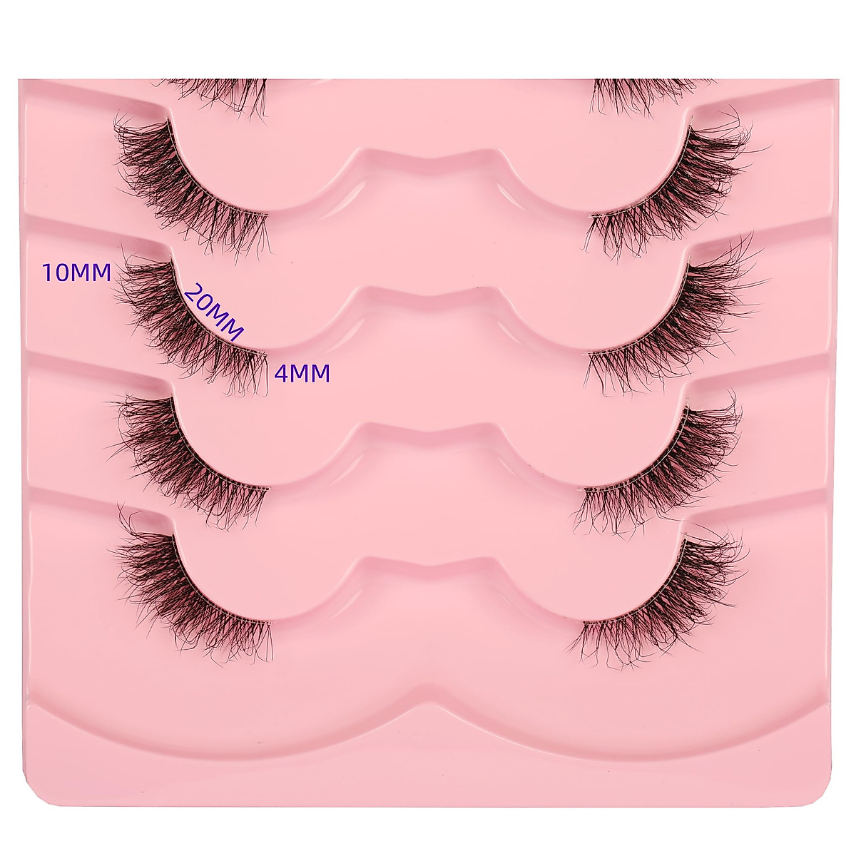 Gmagictobo Fluffy Half Eyelashes Wispy Short False Eyelashes Natural Look Cat Eye Lashes Pack Clear Band 3D Lashes Strips 7 Pairs Multipack