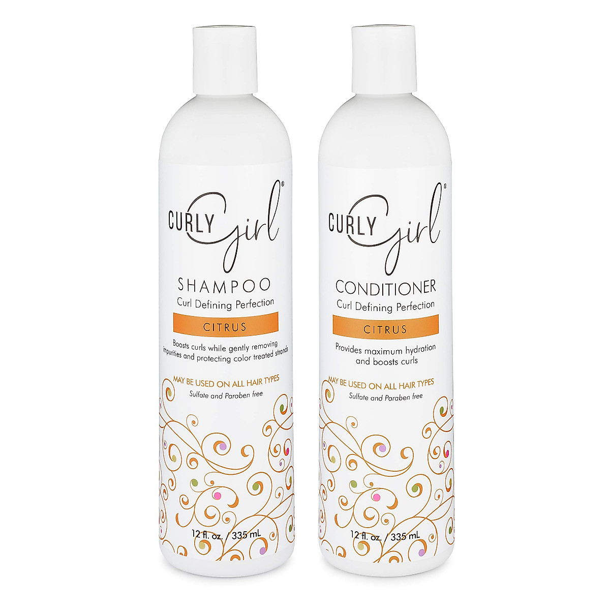 Curly Girl Curl Hair Shampoo Conditioner Set 12 oz Bottles Curly Girl Method Approved Curly Girls Hair Care Frizz Control