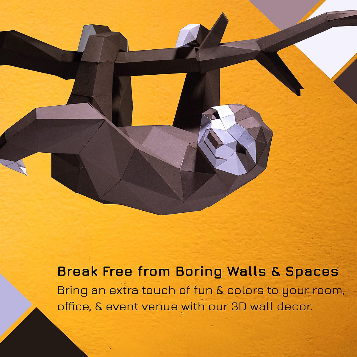 3D Paper Animal Wall & Art Decor - Pre-fold & Pre-cut Papercraft 3D Animal Model Kits - 250 GSM Puzzled 3D Origami Paper - DIY 3D Puzzle by PaperCraft World - Bunny