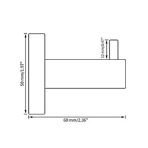 Hoooh Bathroom Towel Hook, Brushed Stainless Steel Coat/Robe Clothes Hook for Bath Kitchen Garage Wall Mounted (2 Pack), B100C-BN-P2