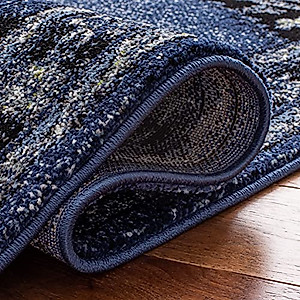 SAFAVIEH Vintage Hamadan Collection 8' x 10' Blue/Black VTH251M Traditional Oriental Living Room Dining Bedroom Area Rug