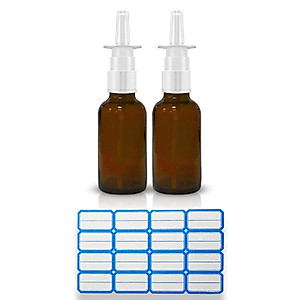 VIGOR PATH Glass 1 oz Nasal Sprayer - Empty, Refillable, Travel-Sized Solution for Saline Applications - Quality Glass Construction! (Amber)