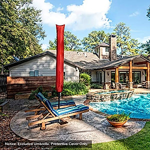 Yescom Outdoor Patio Umbrella Protective Cover Bag 180gsm Polyester Fabric fits 5' 6' 7' 8' 9' 10' Umb Garden Red