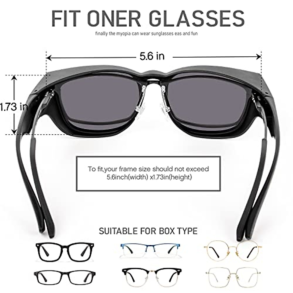 Bircenpro Polarized Fit Over Sunglasses: Wrap Around Over Glasses Sunglass for Men Women UV Protection