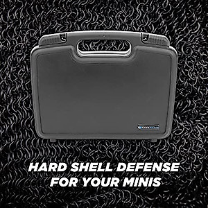 CASEMATIX Miniature Storage Hard Shell Miniature Figure Case - 30 Slot Figurine Minature Carrying Case with Customizable Foam for Large Miniatures for Warhammer 40k, DnD and More!