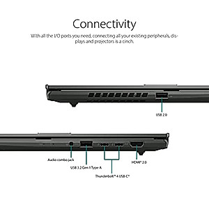 ASUS VivoBook S 14X OLED Laptop, 14.5” 2.8K 16:10 120Hz Display, Intel Evo Platform, Intel Core i5-12500H CPU, 8GB RAM, 512GB SSD, Windows 11 Home, Midnight Black, S5402ZA-DB51