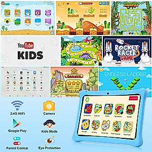 Kids Tablet 10 inch Tablets: qunyiCO 10'' Tablet for Kids 2GB + 32GB Android Tablet 2MP+8MP Camera 1280*800 IPS Touch Screen Kid-Proof Case Parental Control Learning App on Google Certified Playstore