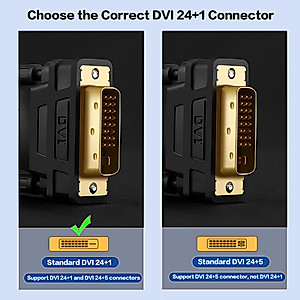 PeoTRIOL DVI to VGA Cable, DVI-D to VGA Male Computer Monitor Cable, DVI 24 1 to D-SUB 15 Pin VGA Adapter, DVI Male to VGA Cord Converter for Monitor HDTV Projector Computer- 6 Feet