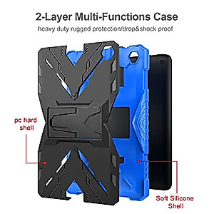 MaoMini for New Kindle Fire 7 Case 2022 Release 12th Generation,Kickstand Heavy Duty Armor Defender Cover (Blue)