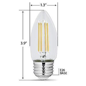 Feit Electric BPETC60/927CA/FIL BPETC60927CAFIL/2/RP Performance led, 3.5"H x 1.7"D, Product Specific, 2 Piece