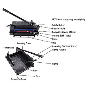 TEXALAN Heavy Duty Guillotine Paper Cutter - 400 Sheets Capacity, A4 12" Stack Paper Trimmer, Steel Base, Black