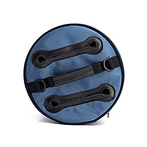 LAMINET YARN CADDY, Yarn Storage Bag, Organizer Tote Bag, Large Capacity - Spacious - Lightweight - Zippered, Multiple Pockets, Shoulder Strap Bag for Knitting/Crocheting Needles and Accessories, BLUE