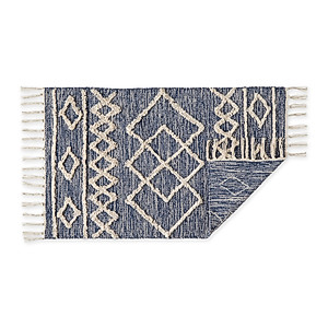 DII Textured Woven Rug Collection Hand-Loomed Shag Printed, 2x3 Ft, Scandinavian French Blue