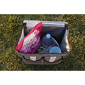 Reliant Outdoor Large Insulated Grey Cooler Bag for Men and Women with Zipper Pockets, Perfect for Work, Beach, Camping, Hiking and Everyday Use