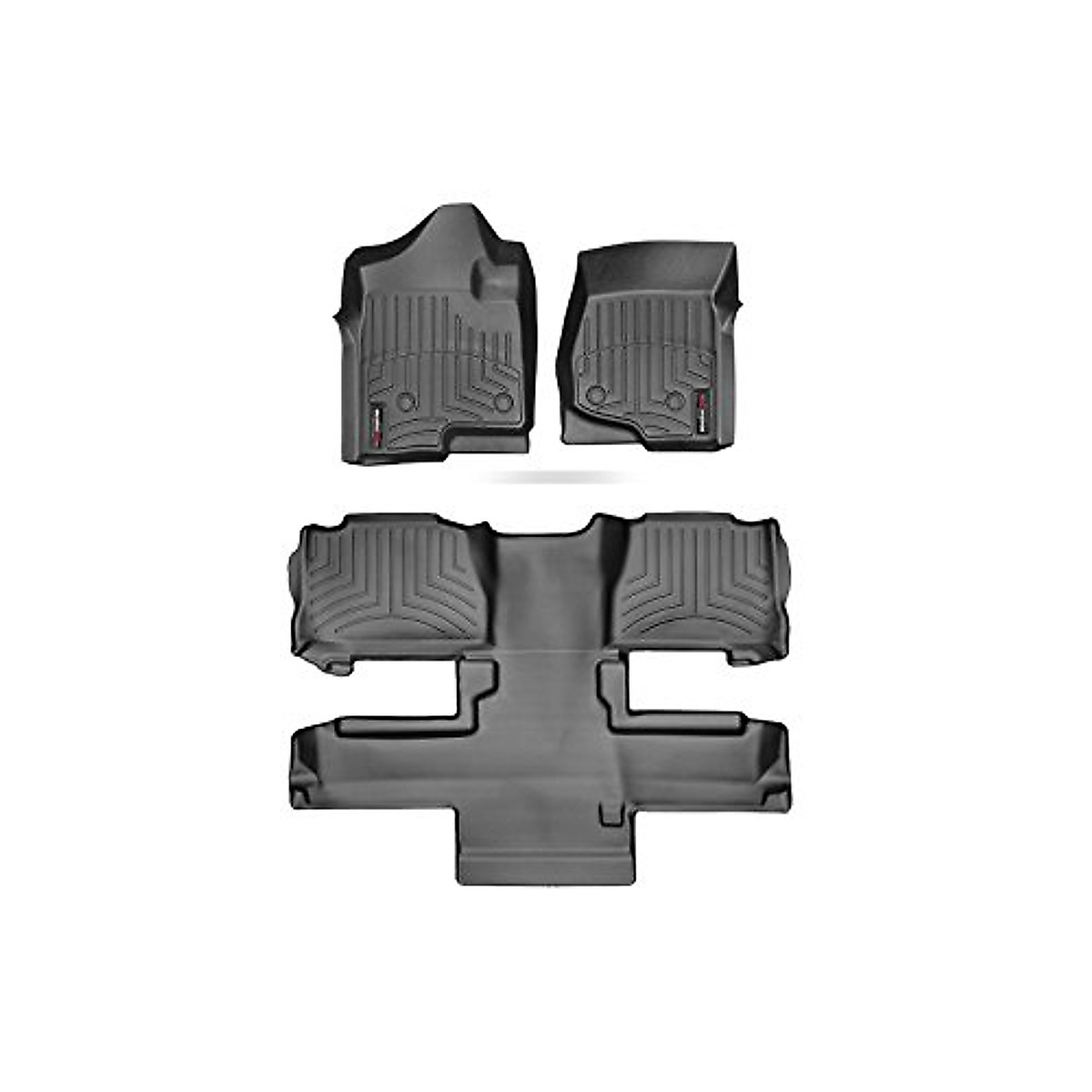 WeatherTech Custom Fit FloorLiners for Tahoe, Yukon - Complete Set (1st Row, 2nd and Row Aisle) (440661-442353), Black