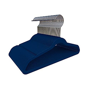 TQVAI 30 Pack Kid Velvet Clothes Hangers Non Slip Space Saver, Navy Blue